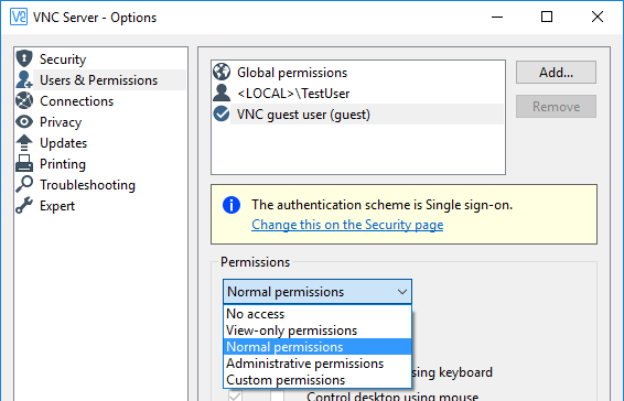 Can I share my remote control session (screen)? – RealVNC Help Center
