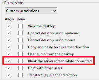 Can I blank the screen of a remote computer while I'm connected to it ...